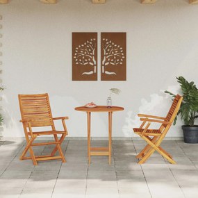 Skladací bistro sada 3 ks Hnědá Masivní akátové dřevo 3375695