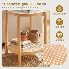 Costway Konferenční stolek ve stylu boho se skleněnou – 47,5 × 47,5 × 58 cm