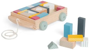 Bigjigs Toys Vozík s dřevěnými kostkami