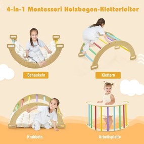 Costway Lezecký oblouk ze dřeva s měkkým polštářem pro houpání, lezení