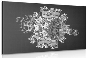Obraz hvězdicový motor - 90x60 cm