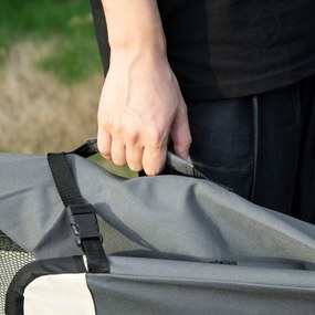 Skládací dopravka pro psy PawHut 60x41x41 cm s okny, měkkým polštářem a 2 ramenními popruhy, taška pro mini psy a kočky, šedá
