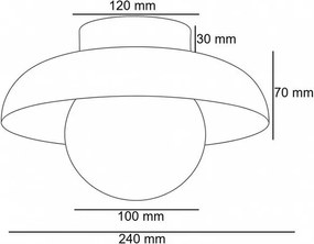 Hnědé stropní svítidlo se skleněným stínidlem ø 24 cm Elsa – Opviq lights