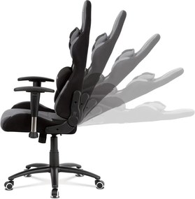 Kancelářská židle houpací mech., kovový kříž, šedá látka – opěrák 90°–180° Šedá