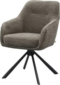 Tmavě šedé čalouněné jídelní křeslo s područkami Avola – Unique Furniture