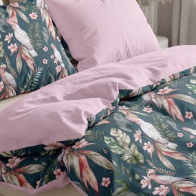 Perkálové bavlněné povlečení Tropický vánek starorůžové - duo Velikost: 140 x 200 + 70 x 90