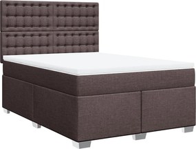 Box spring postel s matrací tmavě hnědá 160x200 cm textil 3290556