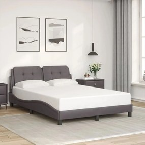 Rám postele s LED bez matrace Zadar šedý 140 x 190 cm 3214106