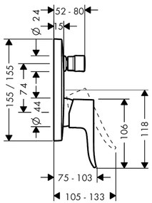 Hansgrohe Metris - podomítková vanová baterie, chrom 31454000