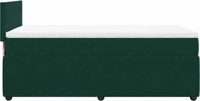 Box spring postel s matrací tmavě zelená 90x190 cm samet 3289911
