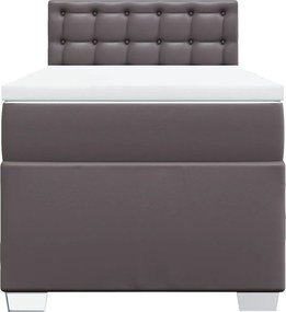 Box spring postel s matrací šedá 100x200 cm umělá kůže 3288410