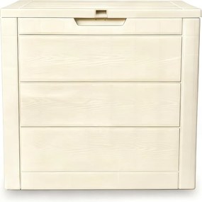 Zahradní úložný box LETA — 56x43x53 cm, plast, béžová