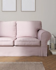 Potah na pohovku IKEA  Ektorp 3-místná, rozkládací STARÝ MODEL PIXBO barva růžová látka pletený vzor
