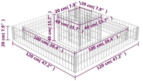 vidaXL Marketos Gabionový truhlík pozinkovaná ocel 120 x 120 x 20 cm
