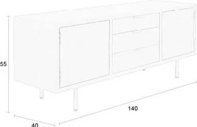 Béžová komoda 140x55x40 cm Kos – White Label