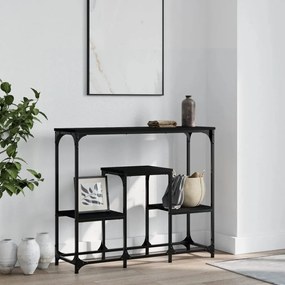 Konzolový stolek černý 89,5 x 28 x 76 cm kompozitní dřevo