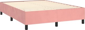 Box spring postel s matrací růžová 140x200 cm samet 3138090