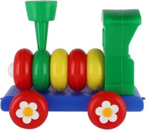 Směr Lokomotiva na šroubování / Tahací hračka / Plast / 20 cm / 2+