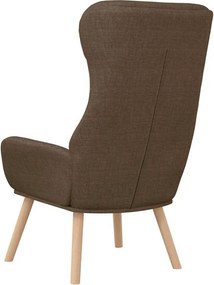 Relaxační křeslo hnědé textil 341293