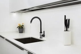 Invena Iron, stojánková dřezová baterie, černá-ocelová, INV-BZ-53-L04-L