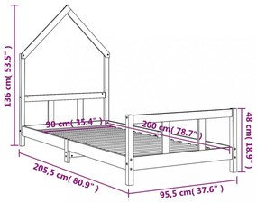 Dětská domečková poste Dekorhome 90 x 200 cm