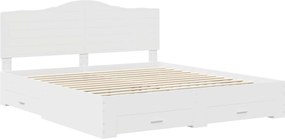 Rám postele se zásuvkou Bílá 180 x 200 cm Kompozitní dřevo 3413569