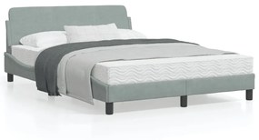 vidaXL Rám postele s čelem světle šedý 140x190 cm samet