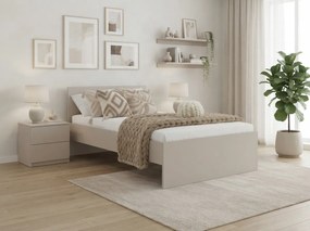 Postel ELISA 90 x 200 cm, kašmírově béžová Rošt: S laťkovým roštem, Matrace: Matrace Coco Maxi 20 cm