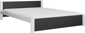 Postel IKAROS 180 x 200 cm, antracit/bílá Matrace: Matrace Coco Maxi 20 cm, Rošt: Bez roštu