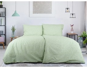 Zelené krepové povlečení na jednolůžko 140x200 cm Green Flowers – B.E.S.