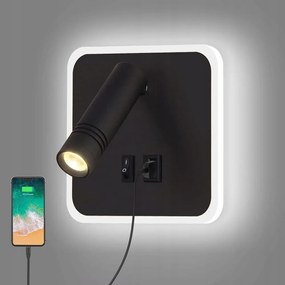 Stropní Svítidlo Erwey Reflektor Usb 85-265V Černá Barva