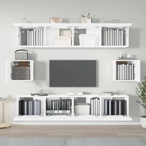 6dílný set TV skříněk bílý kompozitní dřevo 3114358