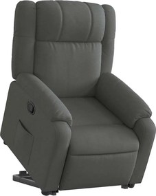 Zvedací polohovací křeslo tmavě šedé textil 3205203