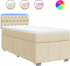 Box spring postel s matrací krémová 80 x 200 cm textil 3289207