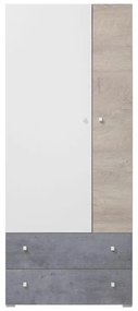 Meblar Šatní skříň Sigma SI3 Barva: - beton + bílý lux + dub