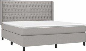 Box spring postel s matrací světle šedá 180 x 200 cm textil 3131689