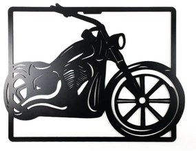 Dřevěná dekorace Motorka černá