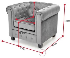 Expedo Křeslo KRISET, 62x73x75, šedá