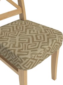 Sedák na židli IKEA Ingolf barva béžová látka pletený vzor, vzorované