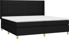 Box spring postel s matrací a LED černá 200x200 cm textil 3138903
