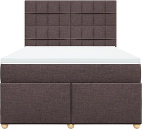 Box spring postel s matrací tmavě hnědá 140x200 cm textil 3293606