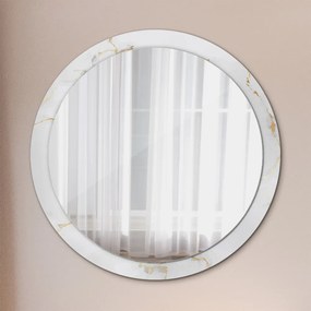 Kulaté dekorativní zrcadlo Bílý zlatý mramor fi 100 cm