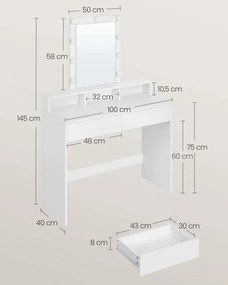 Toaletní stolek s osvětlením RDT164W01