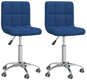 Otočné jídelní židle 2 ks modré textil - Default Title