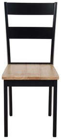 Jídelní sada dřevěná černá / světle hnědá (stůl 150 x 90 cm, 6x židle) GEORGIA Beliani