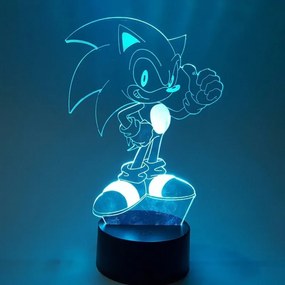 3D LED Lampička Ježek Sonic