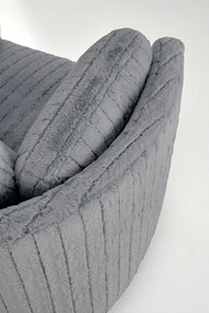 TV křeslo PEGAS s elektrickým polohováním — otáčení, pohupování, látka, šedá