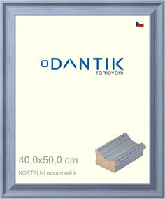 DANTIK rámeček 40x50 | KOSTELNÍ malá modrá (Sklo Čiré)