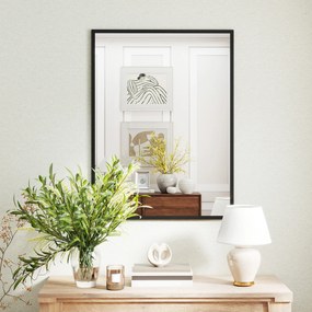 HOMCOM obdélníkové nástěnné zrcadlo 76×101 cm — černý MDF rám, do koupelny i obýváku