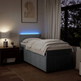 Box spring postel s matrací světle šedá 80 x 200 cm textil 3289188